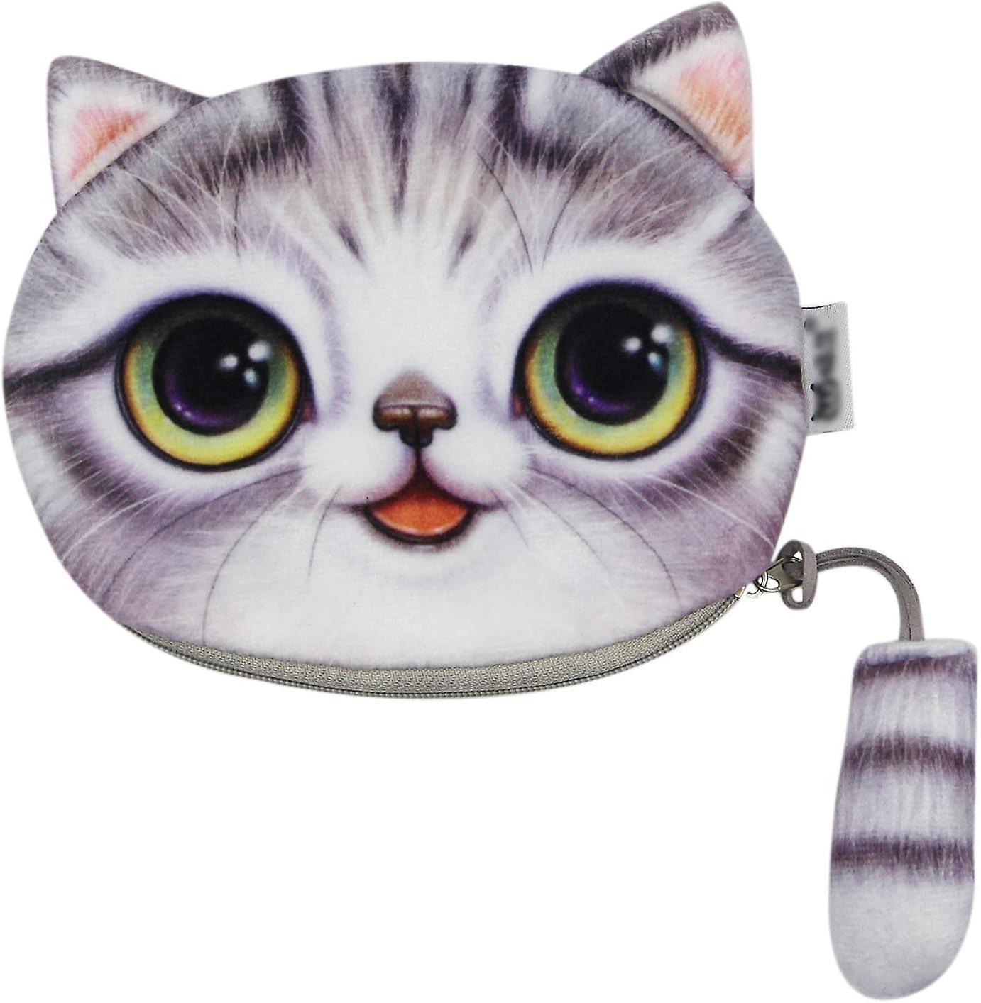Fast shopping Cute 3D Plush Cat Face Coin Purse Kitty Money Bag Pouch ...