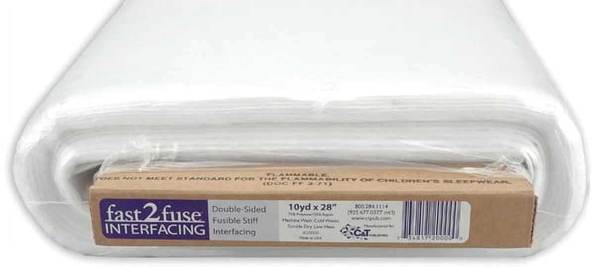 Fast2fuse Heavyweight Interfacing-White 20"X10yd FOB: MI - Walmart.com