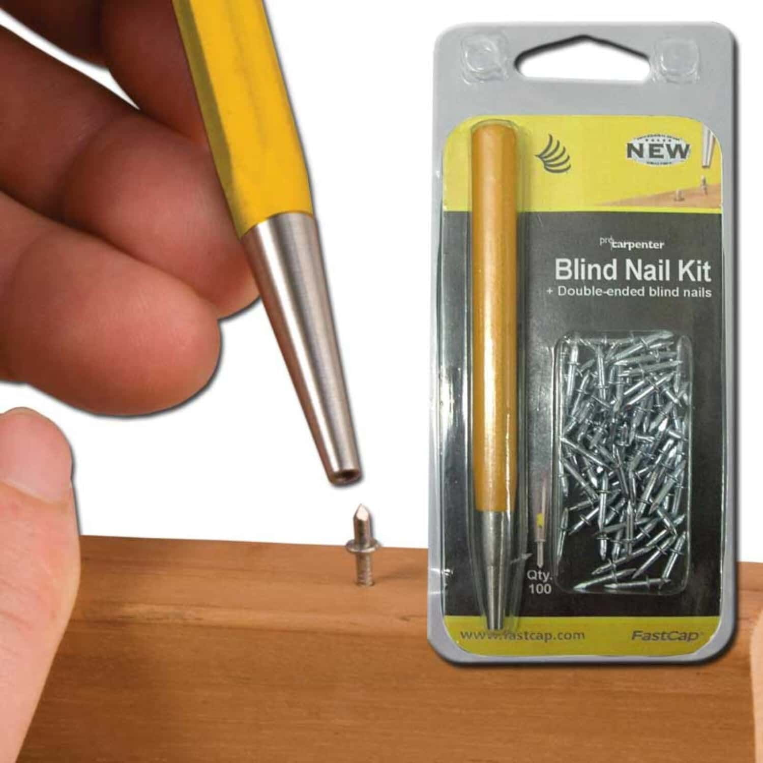 FastCap Wood Finishing Blind Nail Kit, Double-Ended 3/8" x 3/16", 100 ...
