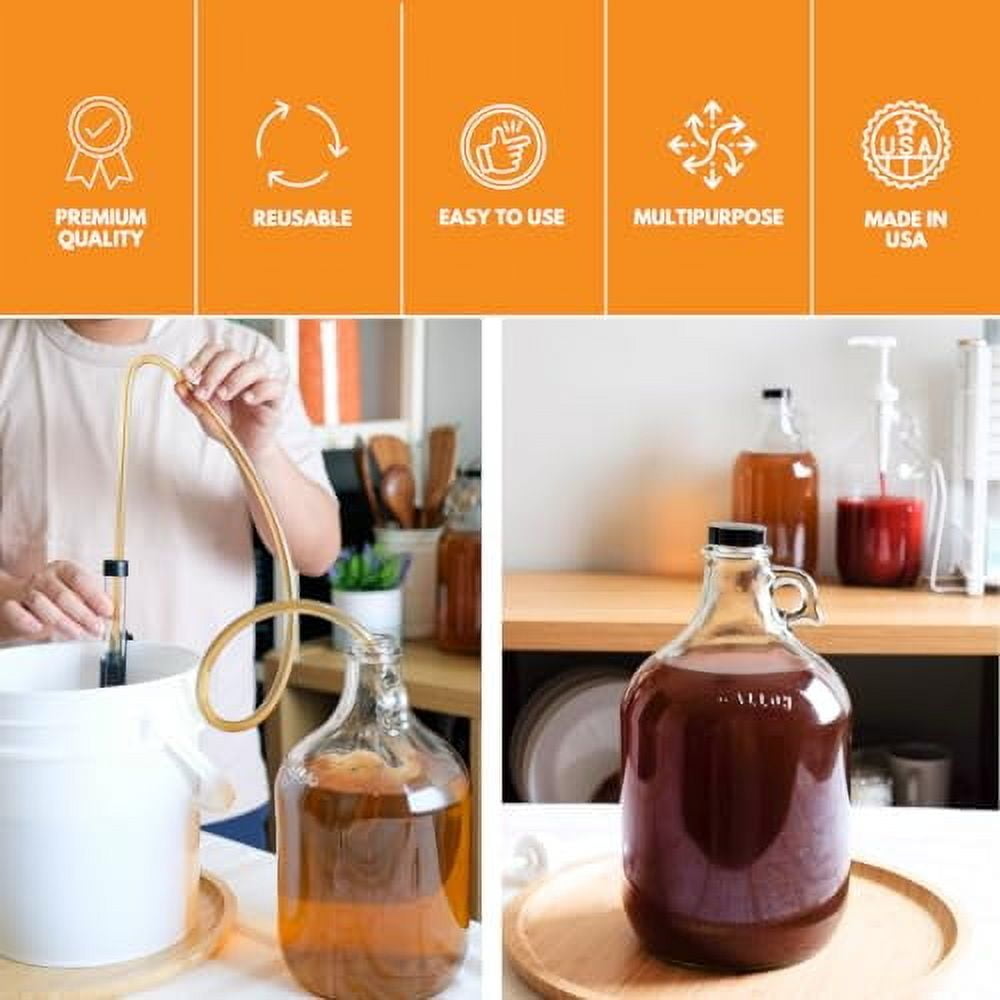 FastRack 1 Clear Gallon Glass Jugs w/ Black Polyseal Caps | Pack of 4 ...