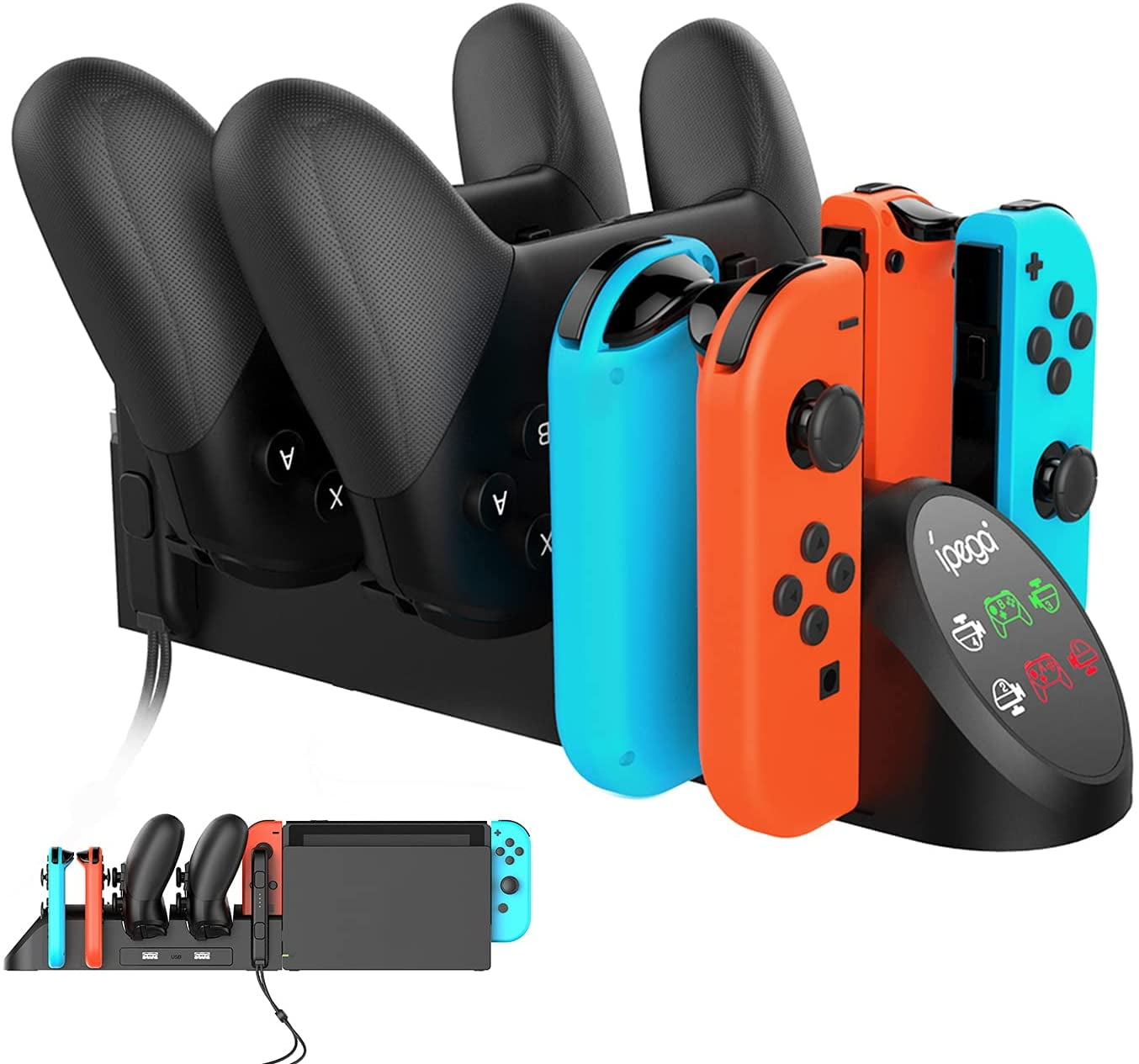FastSnail Charging Dock Compatible with Nintend Switch Pro Controllers ...