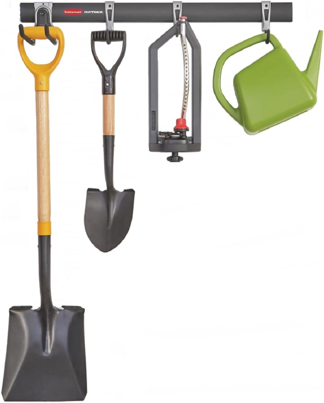 FastTrack Garage Storage Utility Hooks 5 Piece Black All in One Rail ...