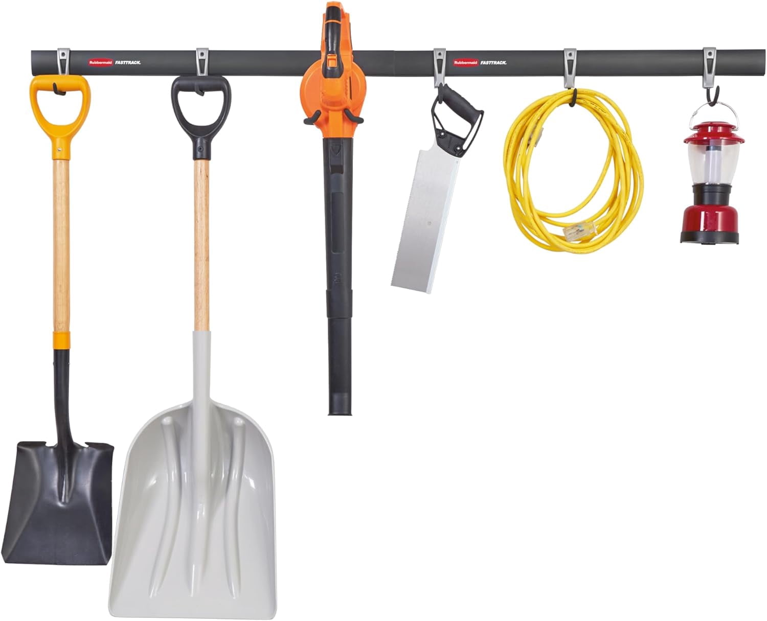 FastTrack Garage Storage Utility Hooks 5 Piece Black All in One Rail ...