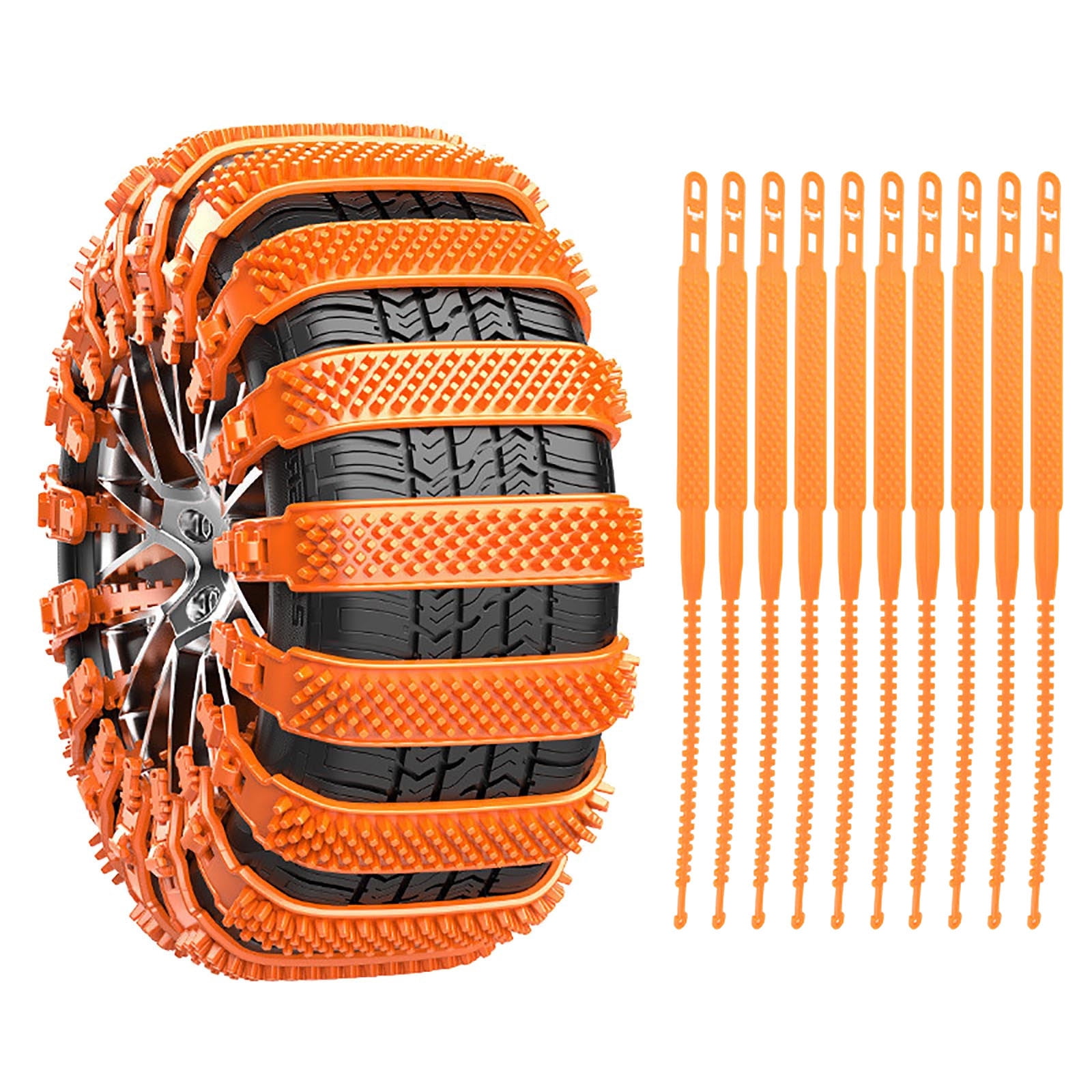FastXmas 10Pcs Winter Non-Slip Plastic Cable Ties, Automobile Non-Slip ...