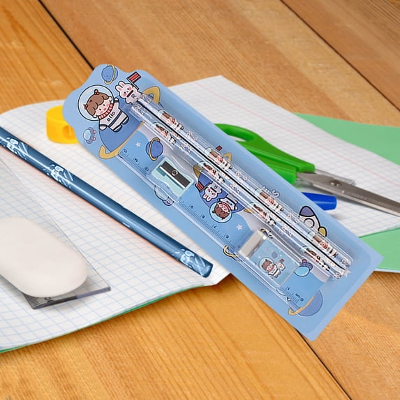 FastXmas 5Pc Stationery Set, 2 Pencils Eraser Ruler and Pencil ...