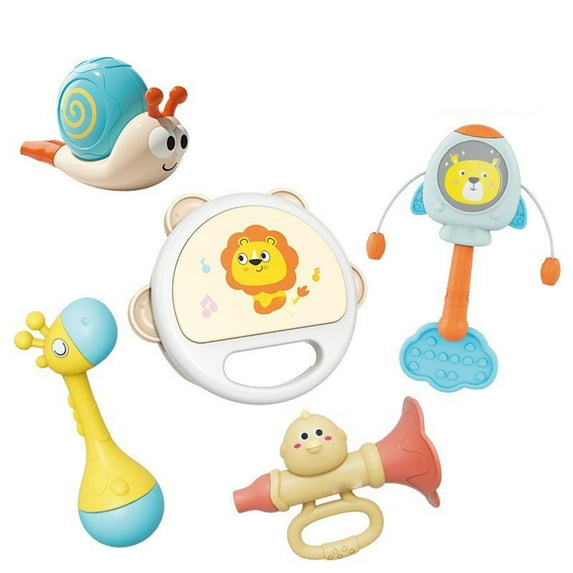 FastXmas 5pcs Baby Rattles Toys Set,Grab Shake Rattle for Babies 6-12 ...
