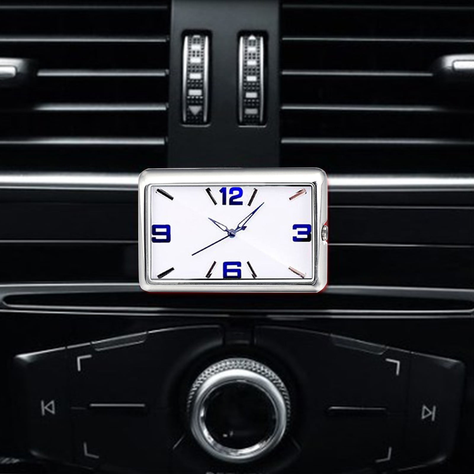 FastXmas Car Clock, 1.2"x1.8" Small Rectangular Metal Luminous Analog ...