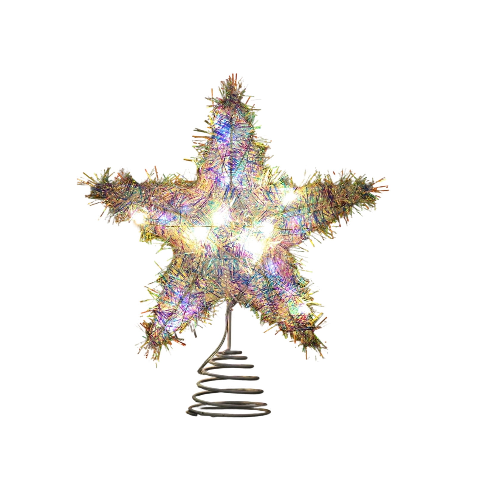 FastXmas Christmas Star Tree Toppers Lights, Glitter Star Multicolor ...