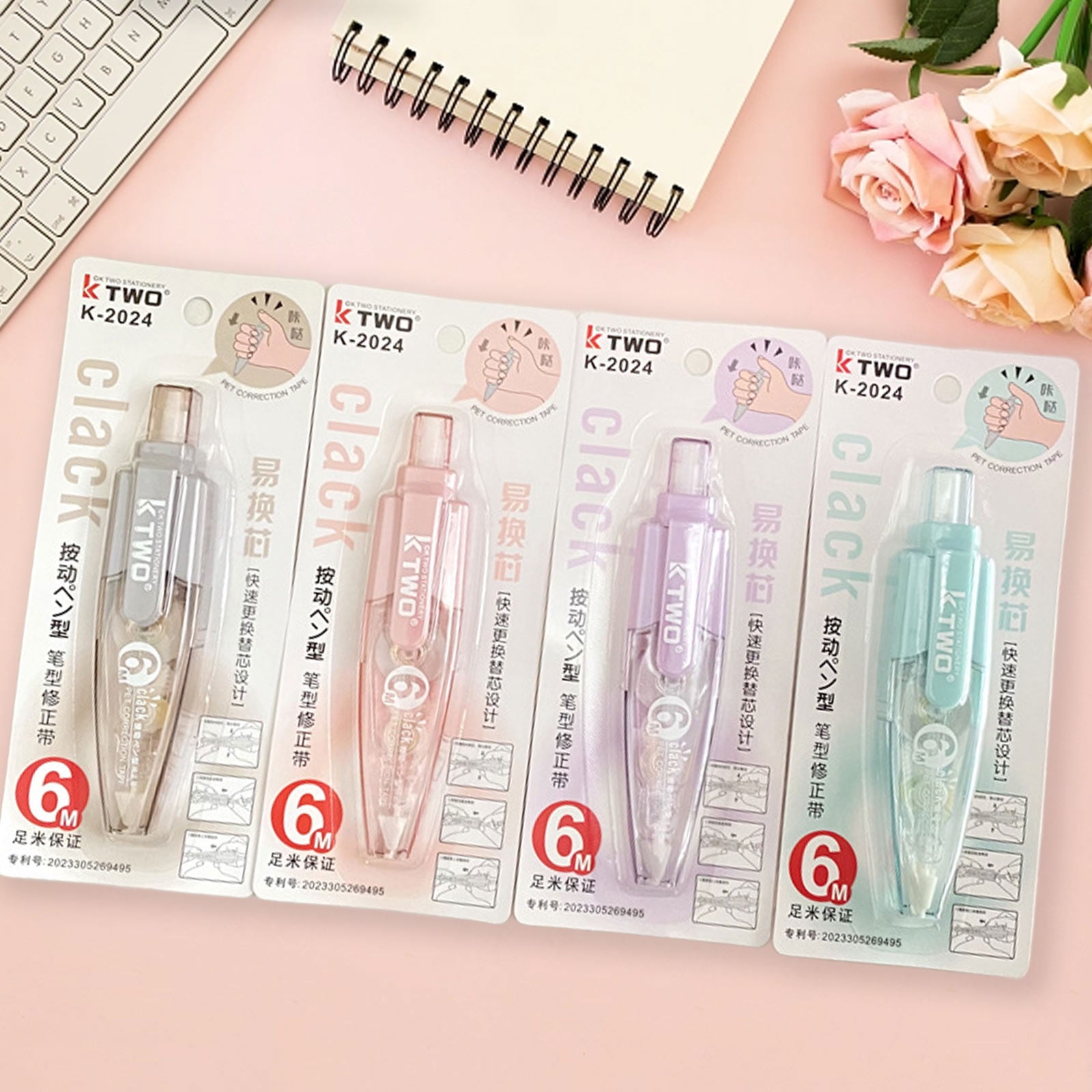 FastXmas Correction Tape, Retractable White Out Correction Tape ...