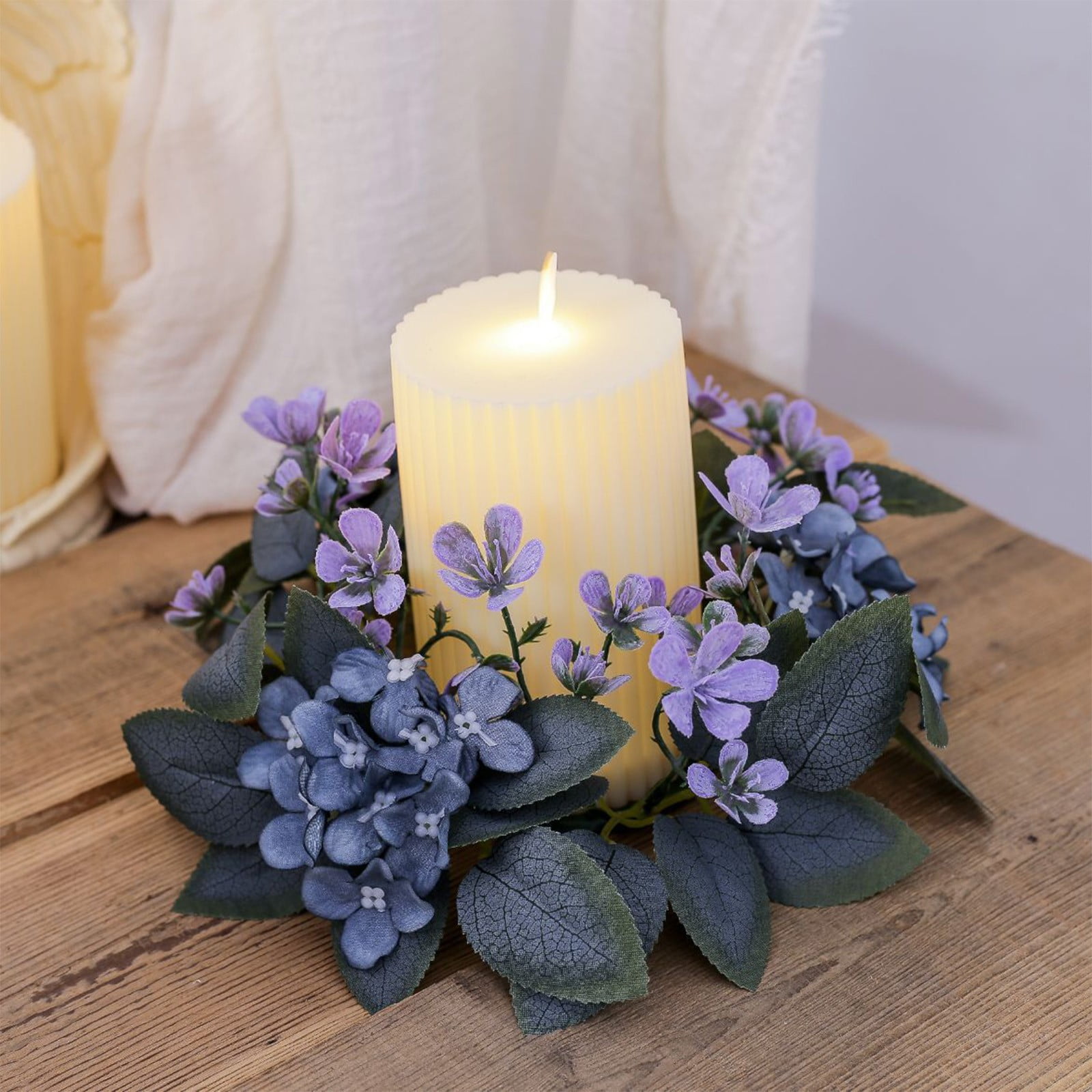 FastXmas Halloween Candle Rings Wreath, 9.8" Artificial Black ...