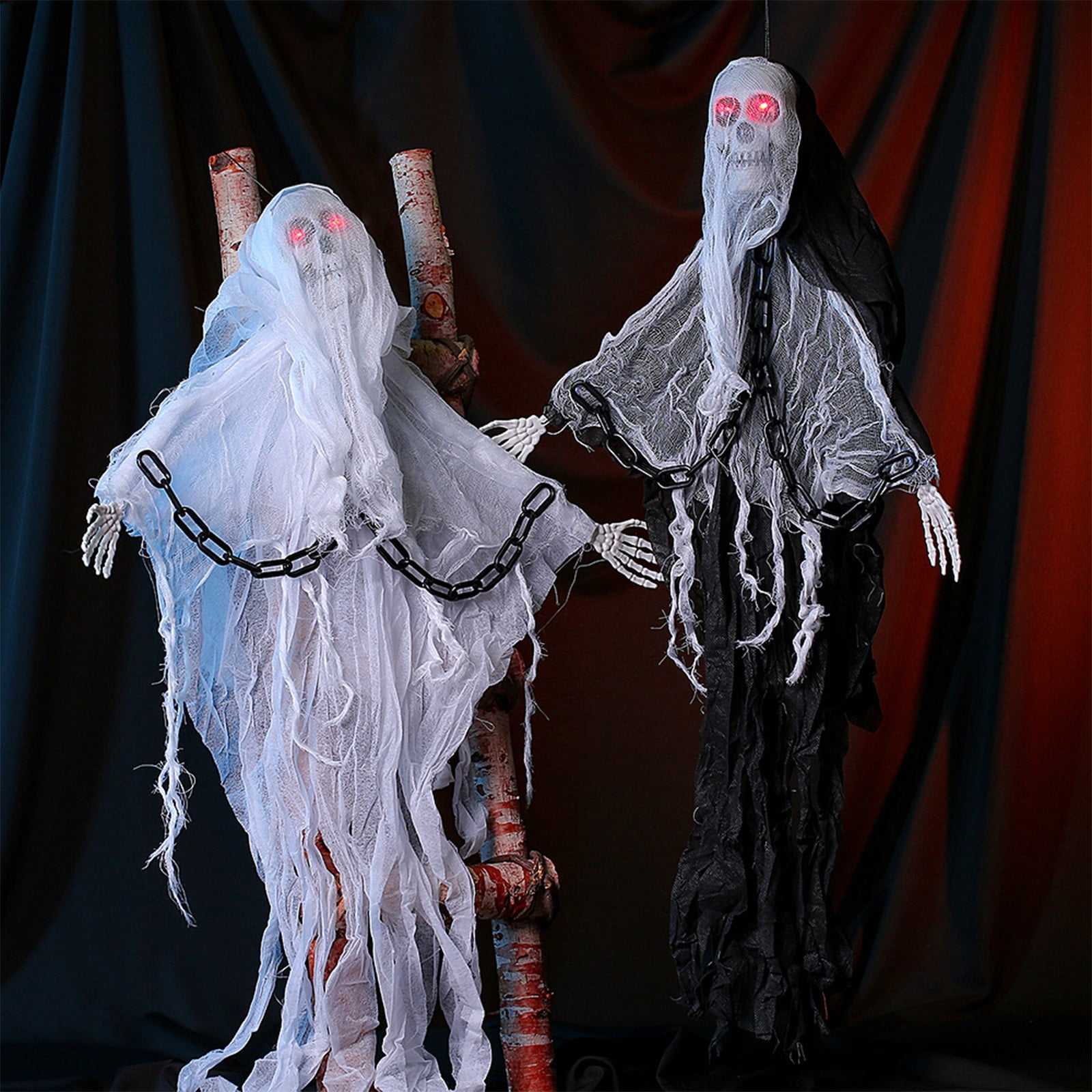 FastXmas Halloween Hanging Skeleton Ghosts, Halloween Decorations 31.5 ...