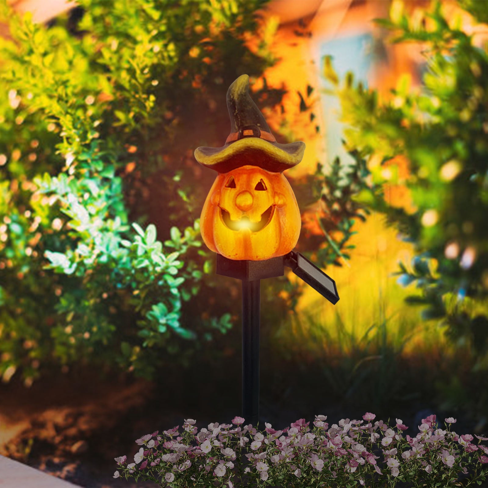 FastXmas Pumpkin Pathway Solar Lights Outdoor, Halloween Decorations 16 ...