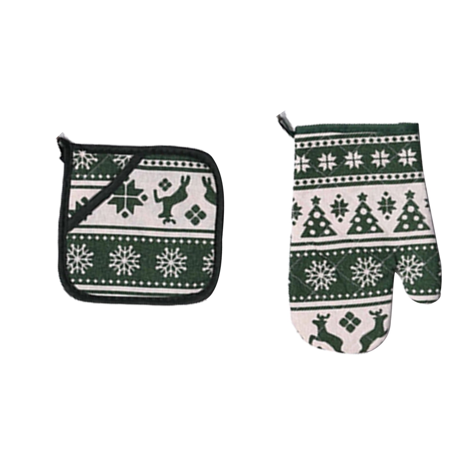 FastXmas Set 1 Oven Mitt Microwave mat 5.9 x 9.8 In Mitt 6.7 x 6.7 In ...