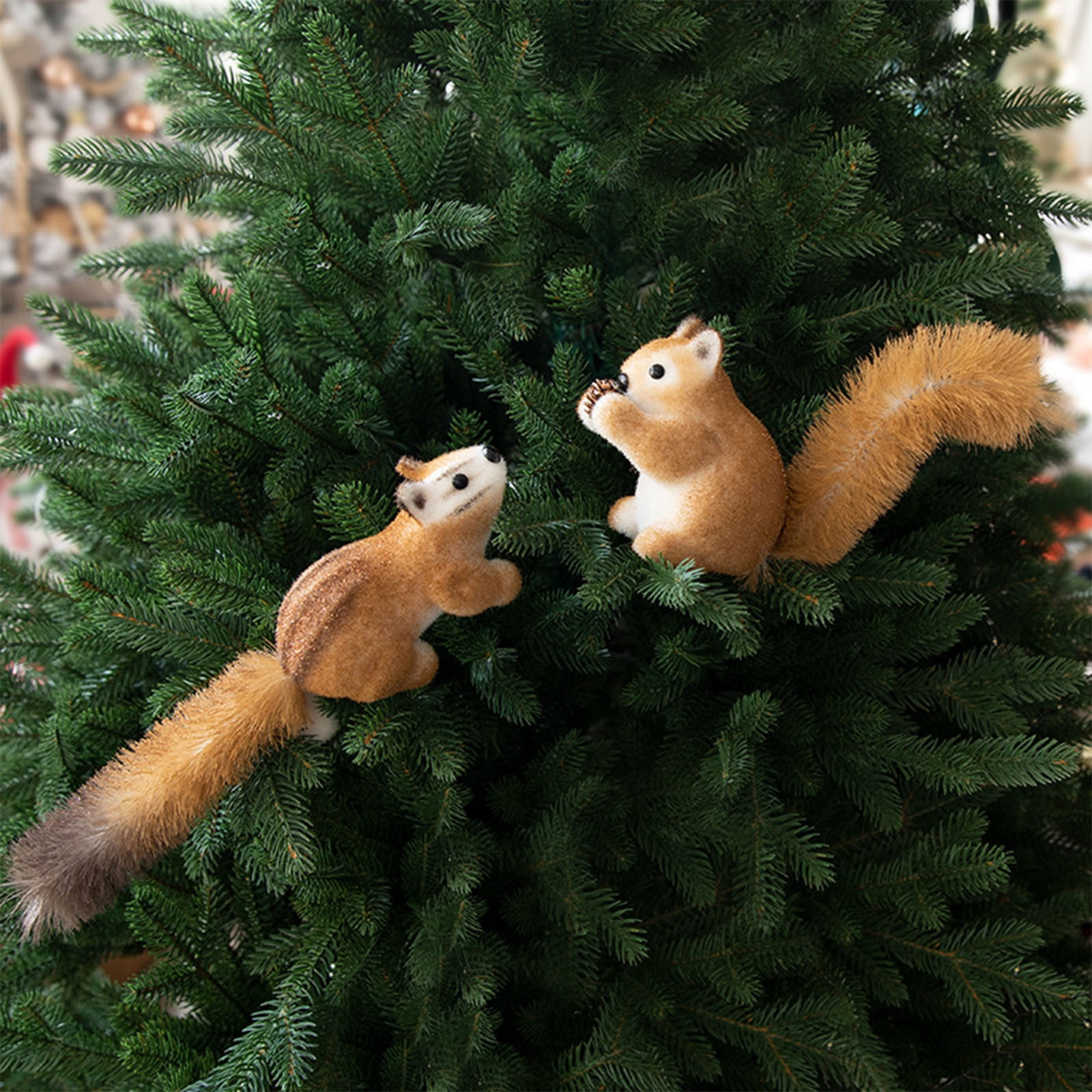 FastXmas Simulated Squirrels Ornaments, Christmas Decorations for Xmas ...