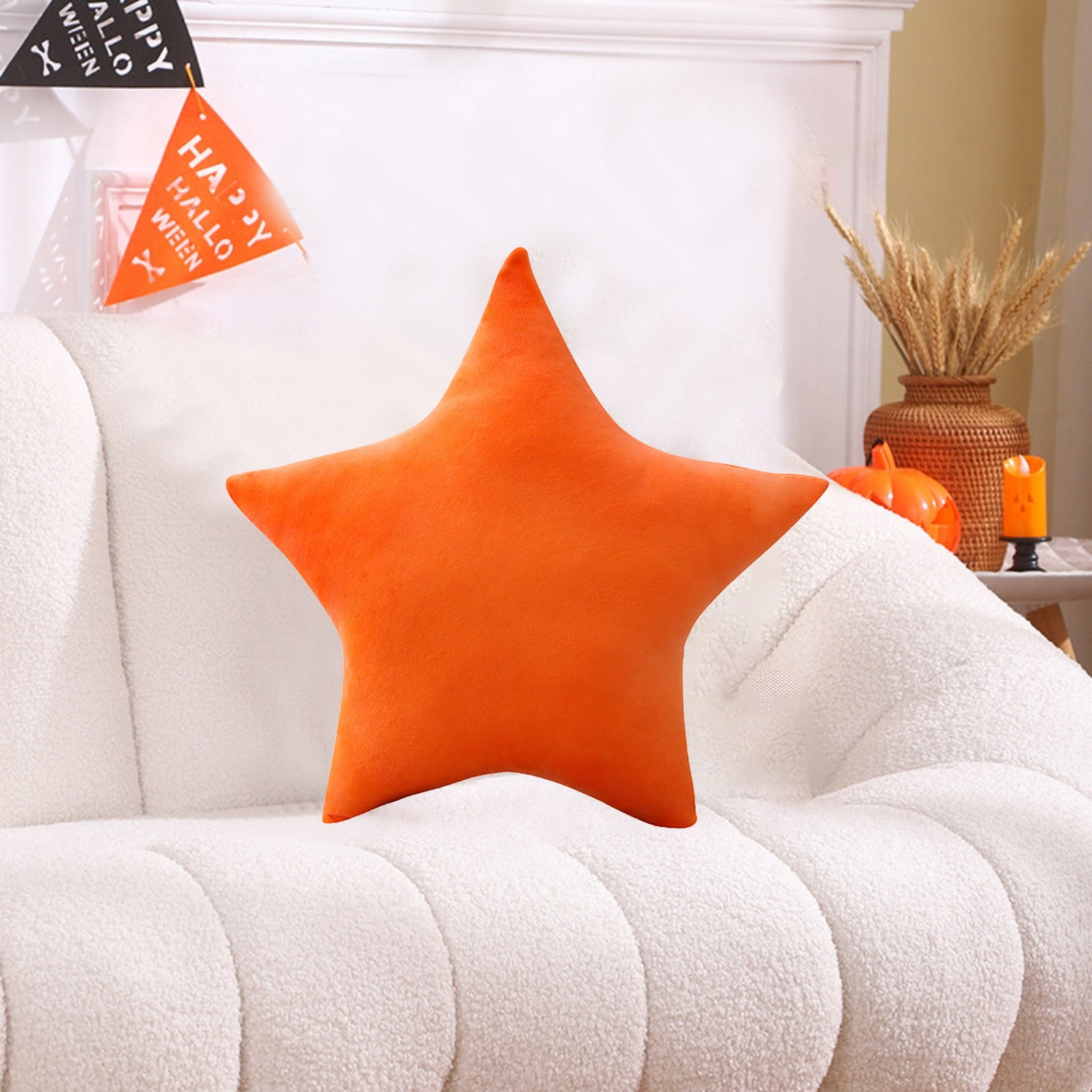 FastXmas Star Throw Pillow, 17.7" Solid Color Crystal Velvet Stuffed ...