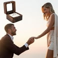 FastXmas Wooden Ring Box, Mini Engagement Ring Holder Box with Single ...