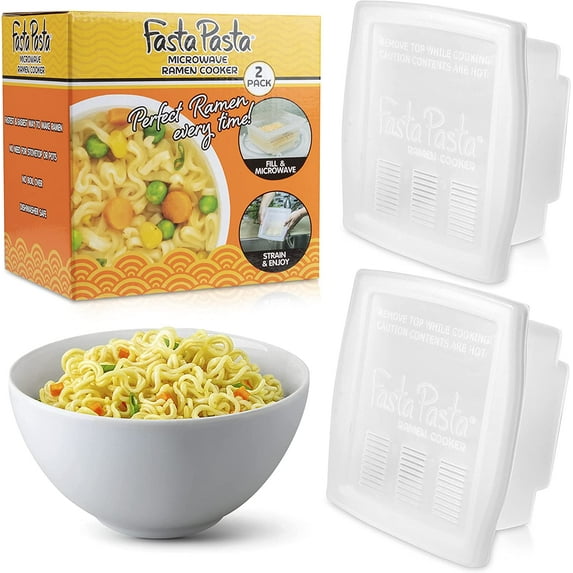 Fasta Pasta Microwave Ramen Noodle Cooker 2 Pack - No Mess, Sticking or ...