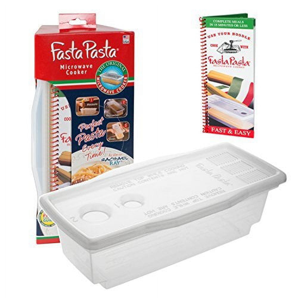 Fasta Pasta Microwave Cooker with Spiral Cookbook- Cooks 4 Servings, No ...