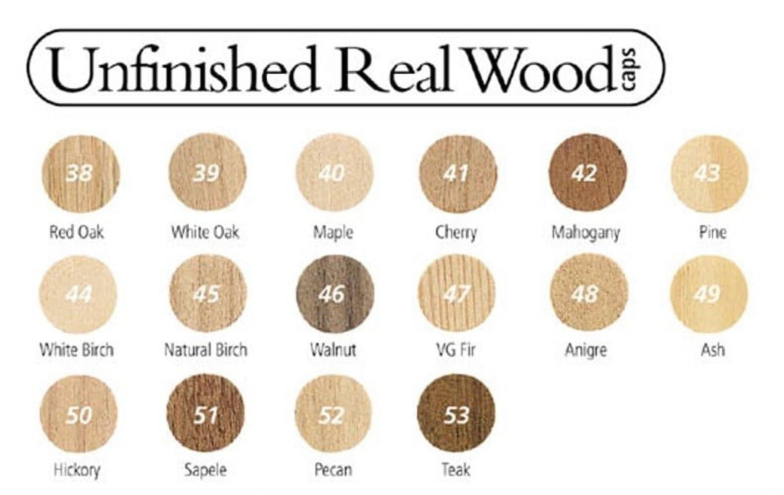 Fastcap Adhesive Cover Caps Unfinished Wood Sampler Pak 9/16" (16 Sheets 832 Caps) - Walmart.com