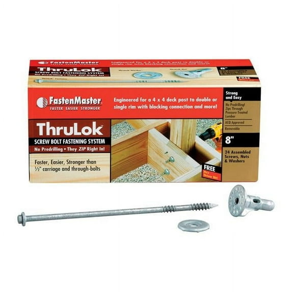 FastenMaster 5622881 No. 8 x 8 in. ThruLok Hex Drive Head Screw Kit, 24 ...