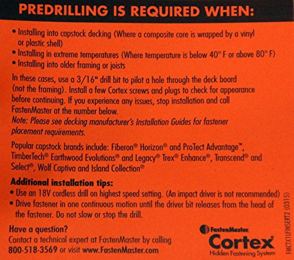 FastenMaster Cortex for Decks Hidden Fasteners - Trex Transcend Tiki ...