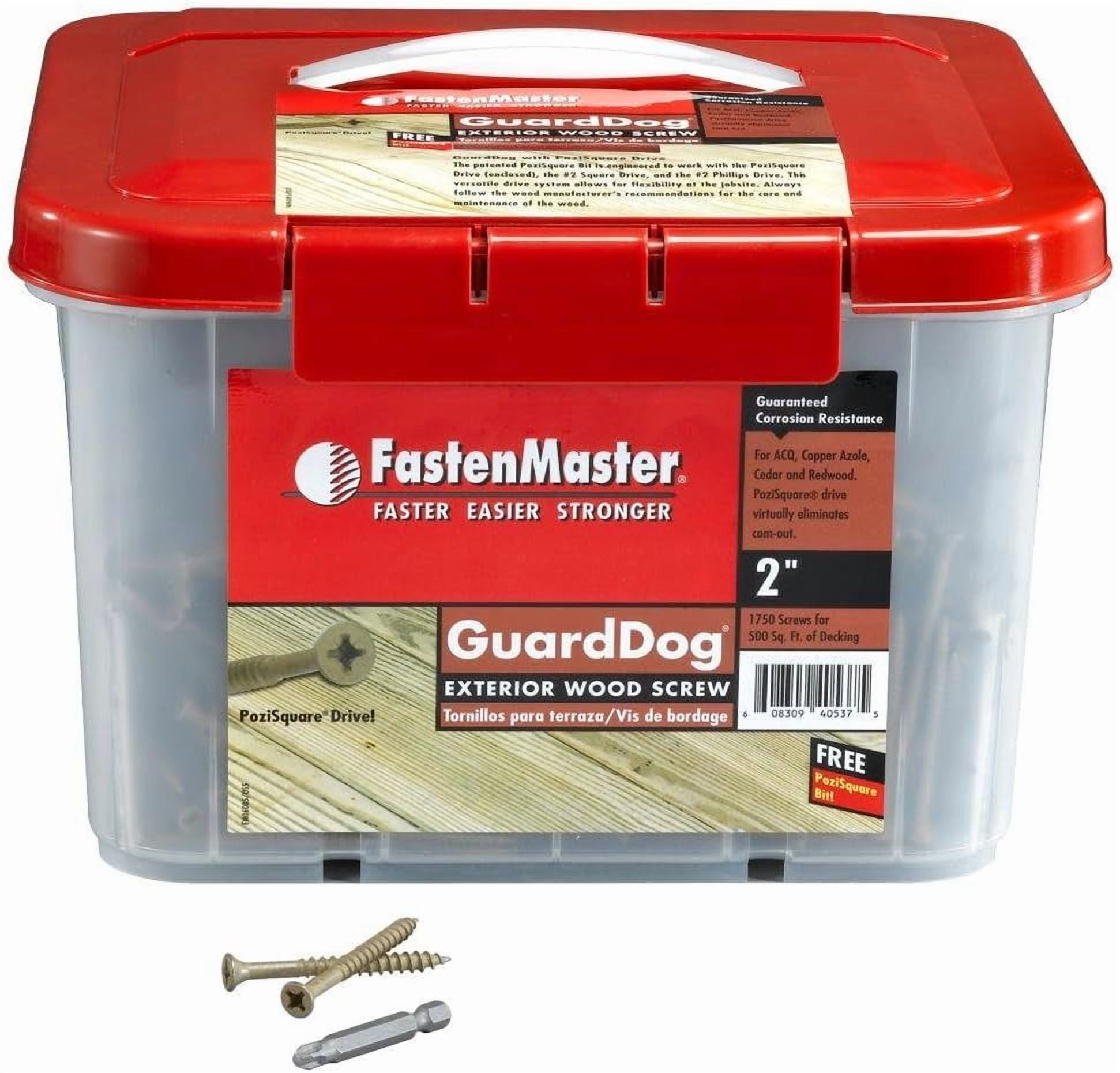 FastenMaster FMGD003-1750 GuardDog Exterior Wood Screw, Tan, 3-Inch ...
