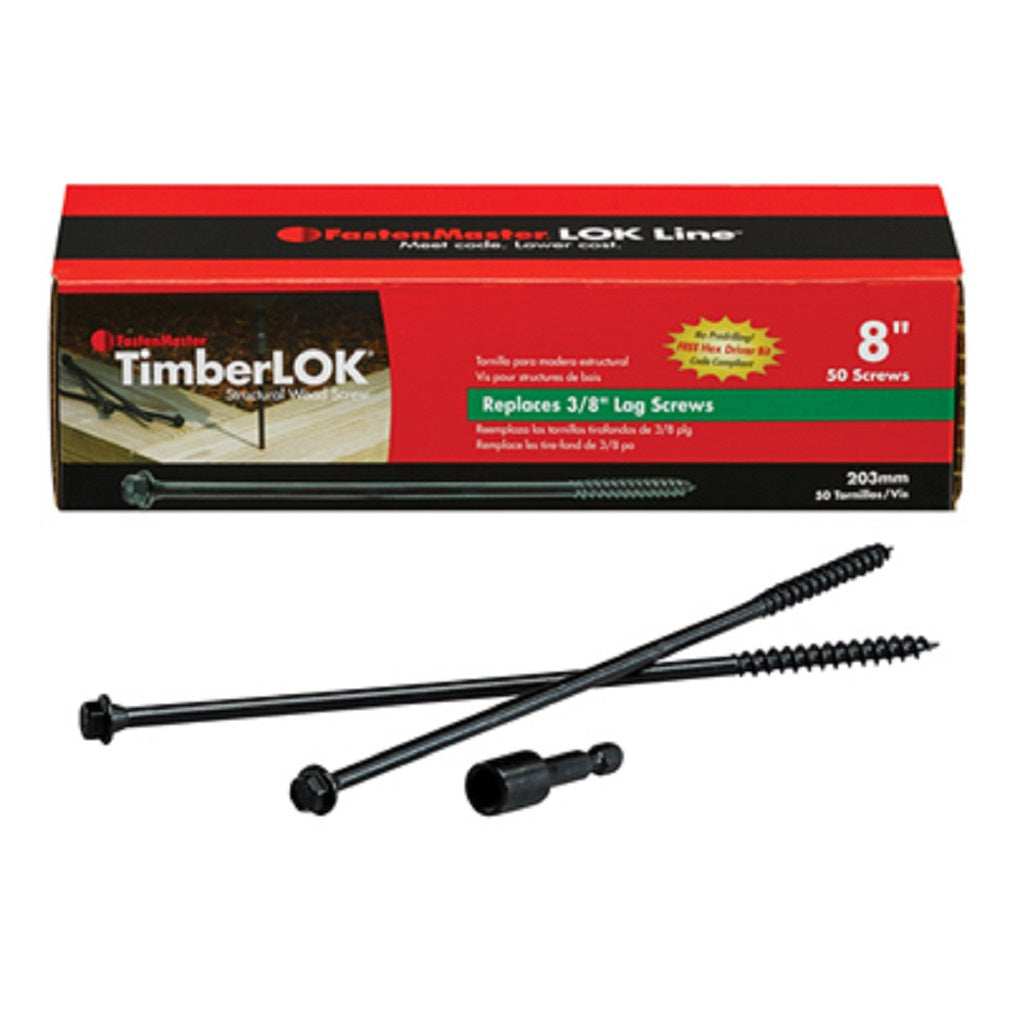 FastenMaster FMTLOK08-50A Timberlok Screw, 8 Inch, 50 Pack, Each ...