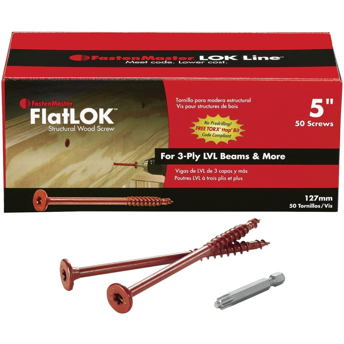 FastenMaster Flatlok No. 14 x 5 in. L #40 Torx ttap Flat Head Epoxy ...