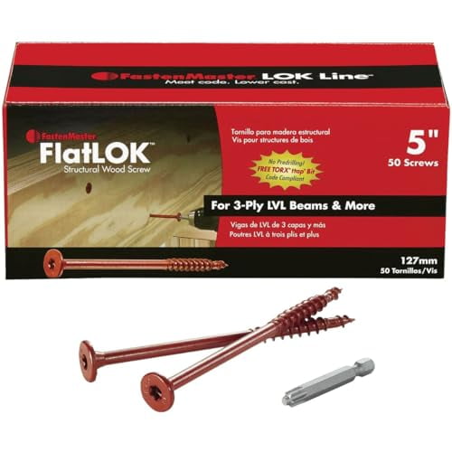 FastenMaster Flatlok No. 14 x 5 in. L #40 Torx ttap Flat Head Epoxy Carbon Steel Wood Screws ...