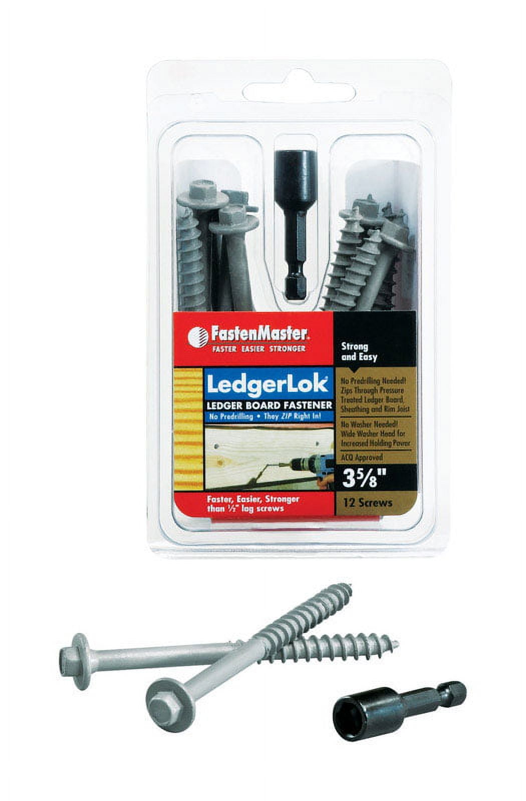 FastenMaster LedgerLok 3-5/8 in. L Hex Epoxy Wood Screws 12 - Walmart.com