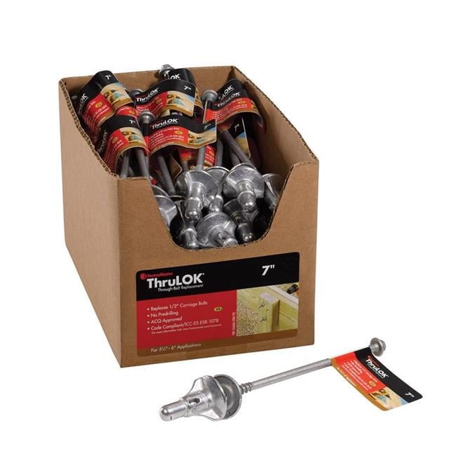 Fastenmaster 5038860 0.5 x 7 in. Thrulok Hex Galvanized Steel Lag Screw ...