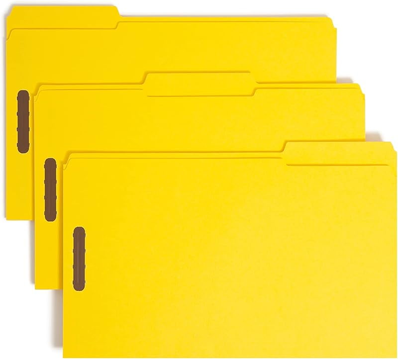 Fastener File Folder, 2 Fasteners, Reinforced 1/3-Cut Tab, Legal Size ...