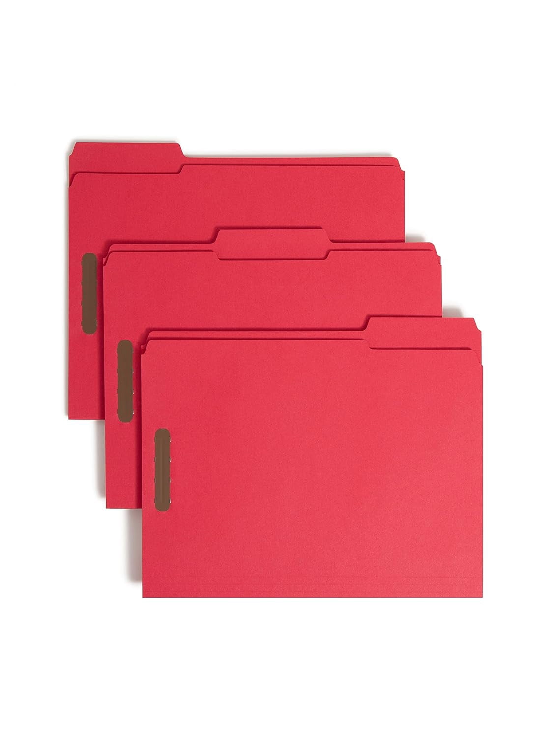 Fastener File Folders, 50 Count, Red, Reinforced 1/3-Cut Tabs, 2 ...