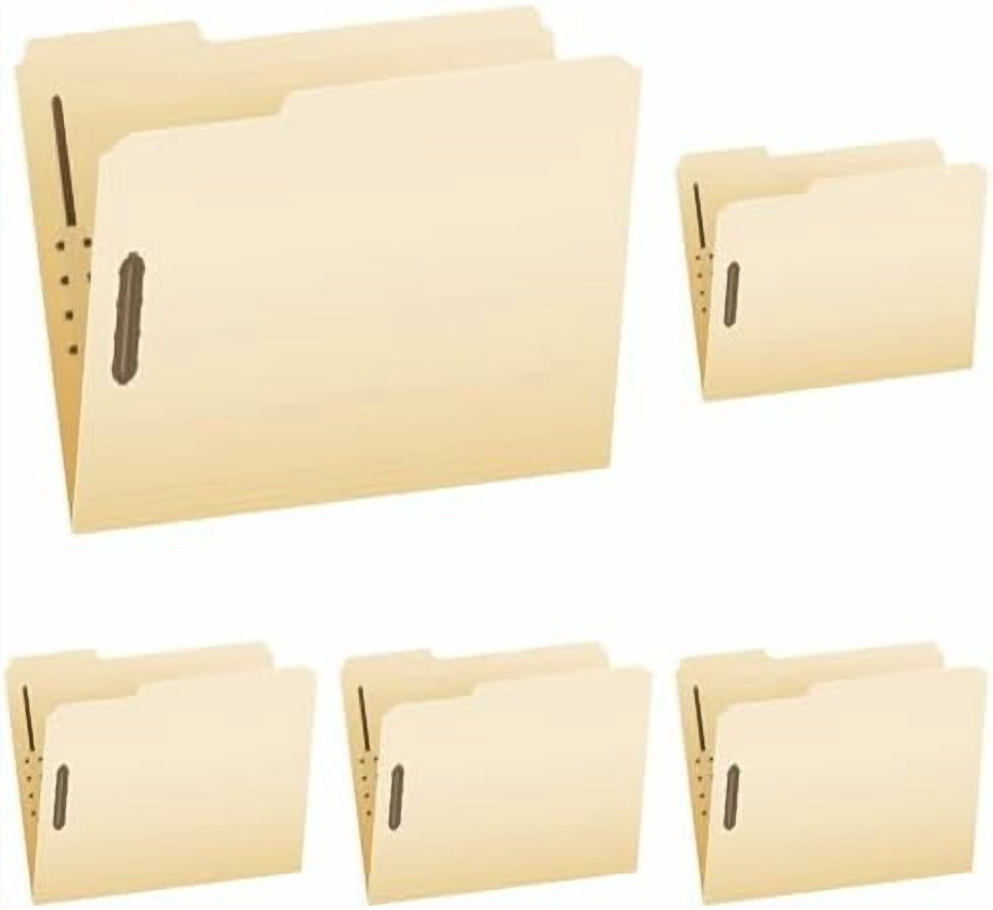 Fastener Folders, 2 Fasteners, Letter Size, Manila, 1/3 Cut Tabs, in ...