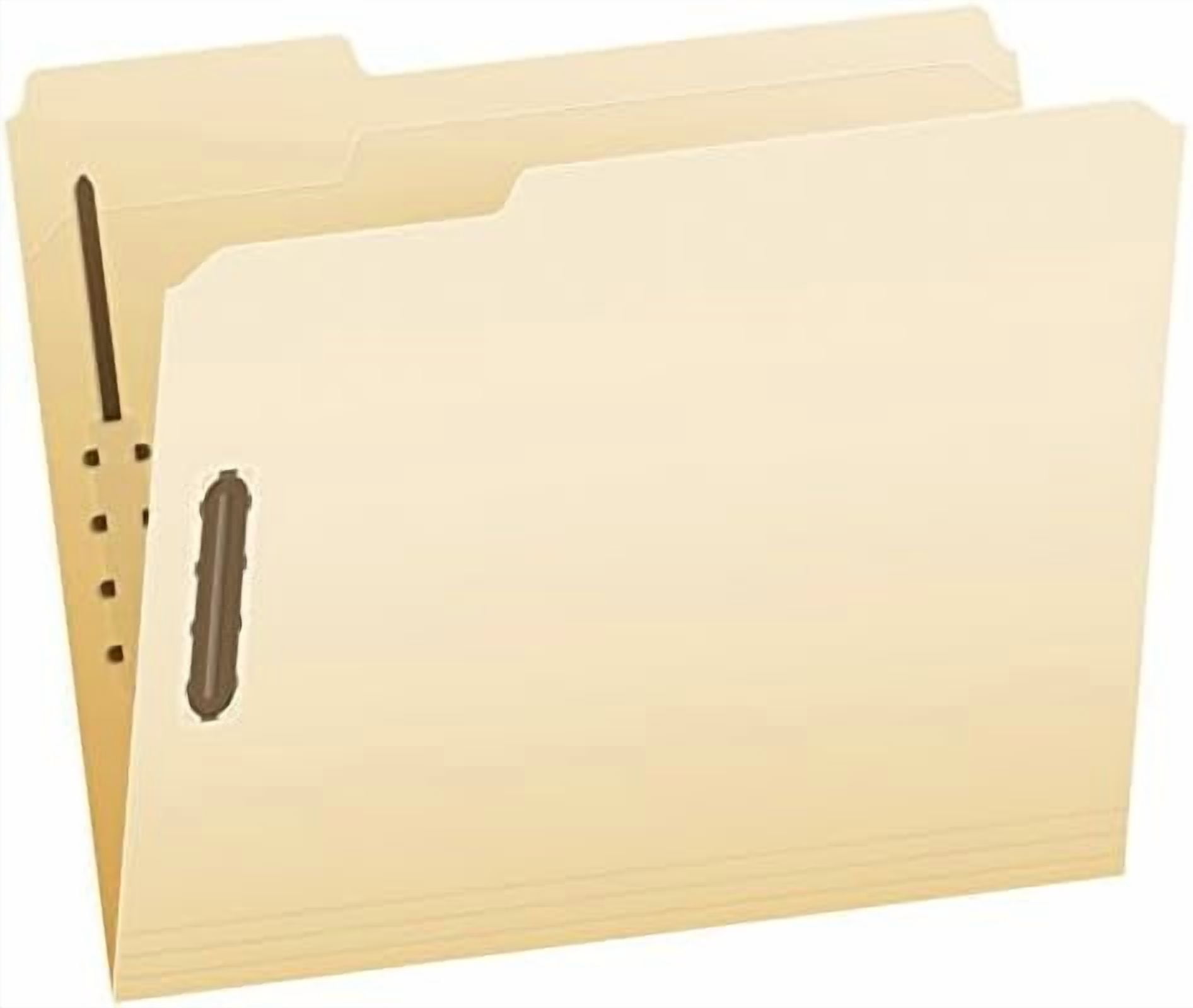 Fastener Folders, 2 Fasteners, Letter Size, Manila, 1/3 Cut Tabs, in ...