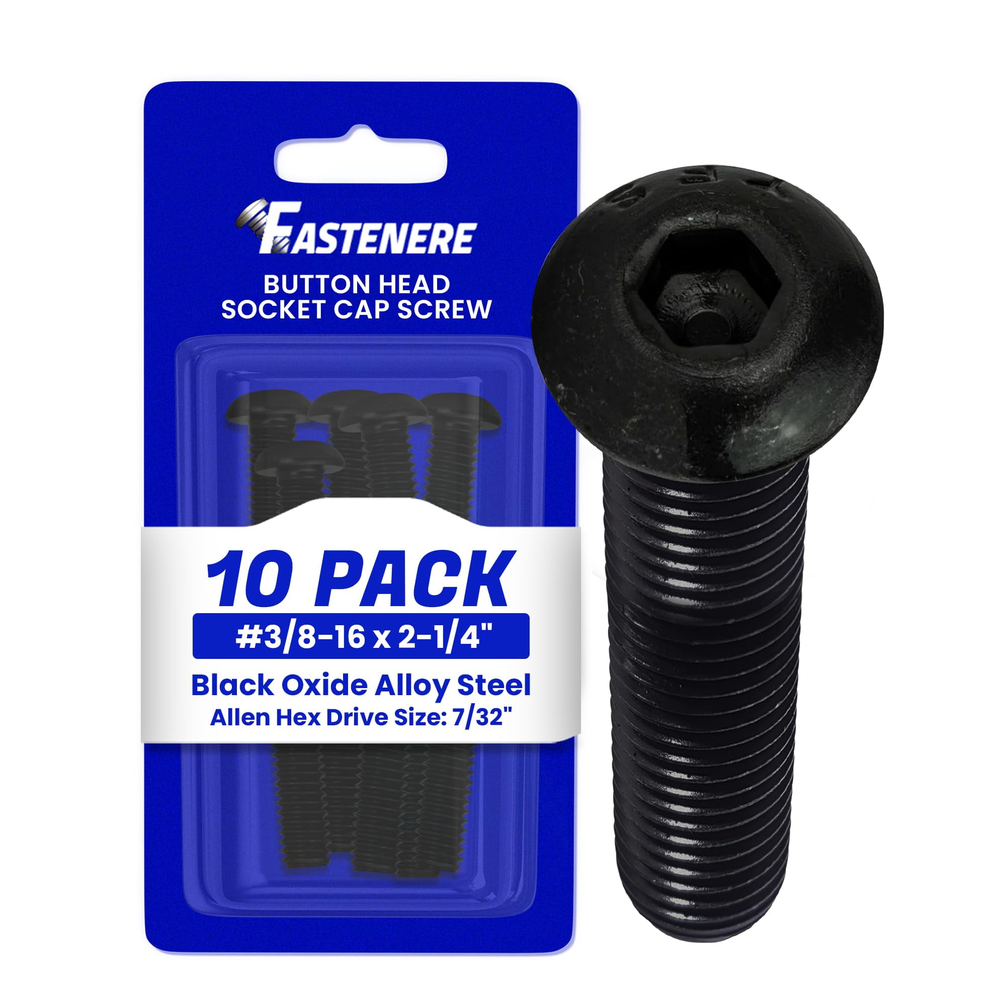 Fastenere Button Head Socket Cap Screws - 3/8-16 x 2-1/4" (10-Pcs ...