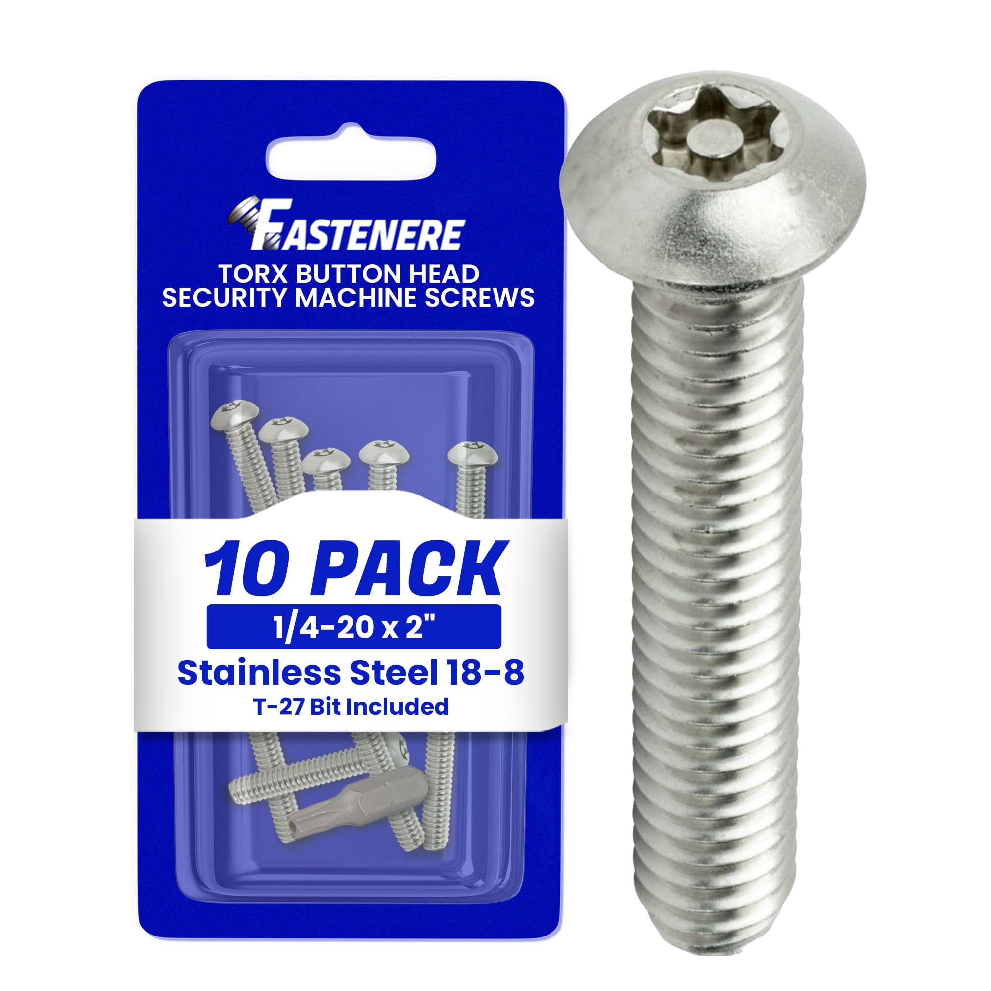 Fastenere Torx Security Machine Screws - 1/4-20 x 2" (10-Pack ...