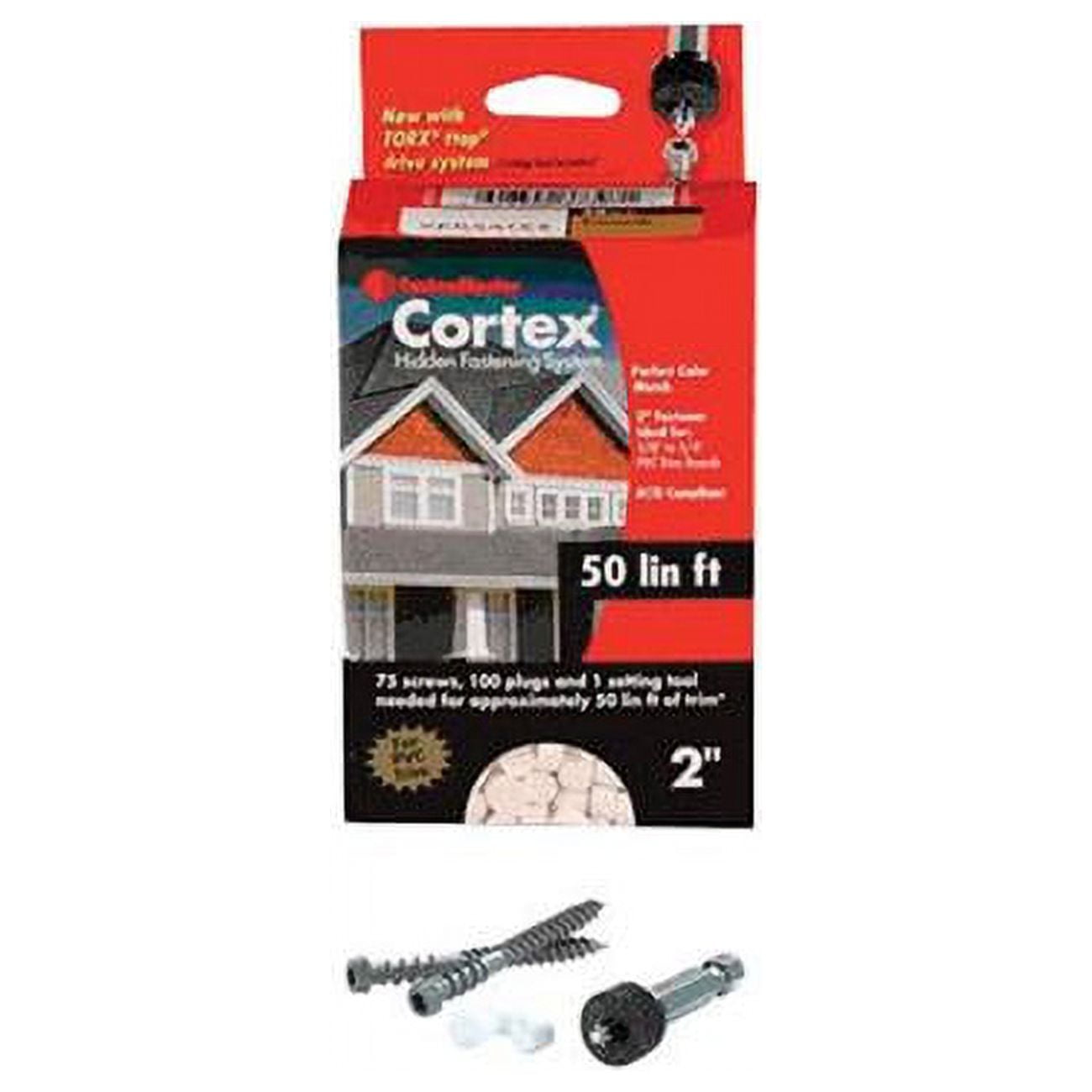 Fastenmaster Cortex 2.75 in. Square Trim Head Smooth Carbon Steel Deck ...