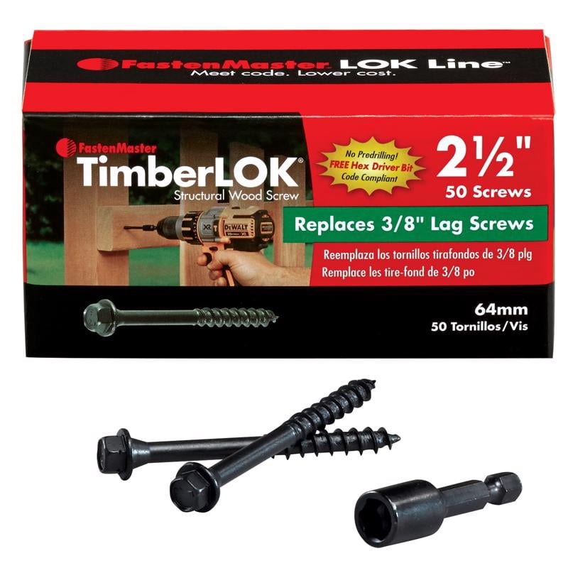 Omg FMTLOK212-50 Timberlok Wood Screws, 2.5-In., 50-Pk. - Quantity 1 ...