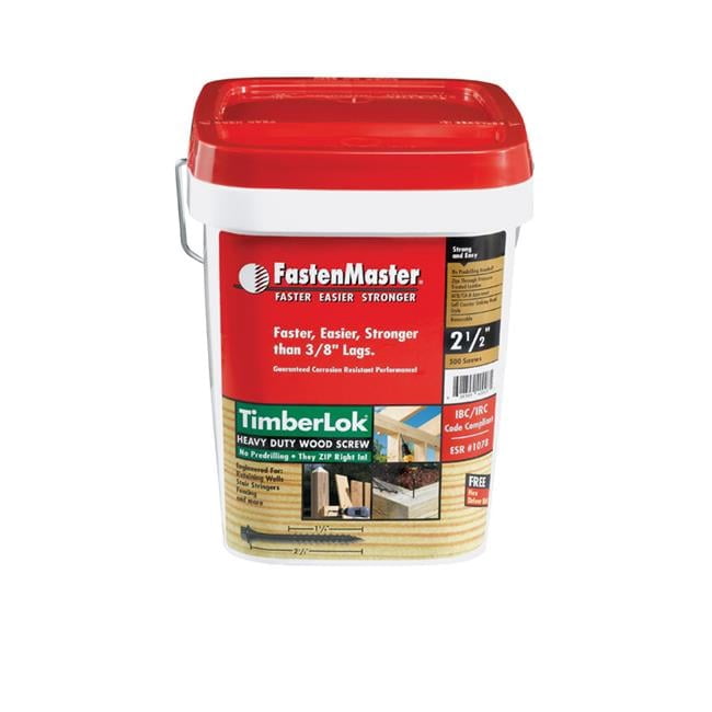 Fastenmaster No.10 x 2.5 in. Hex Head Epoxy Steel Wood Screw, Pack of ...