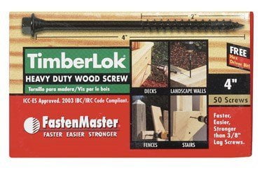 Fastenmaster Screws 4 " Steel Hex Head 50 / Box - Walmart.com