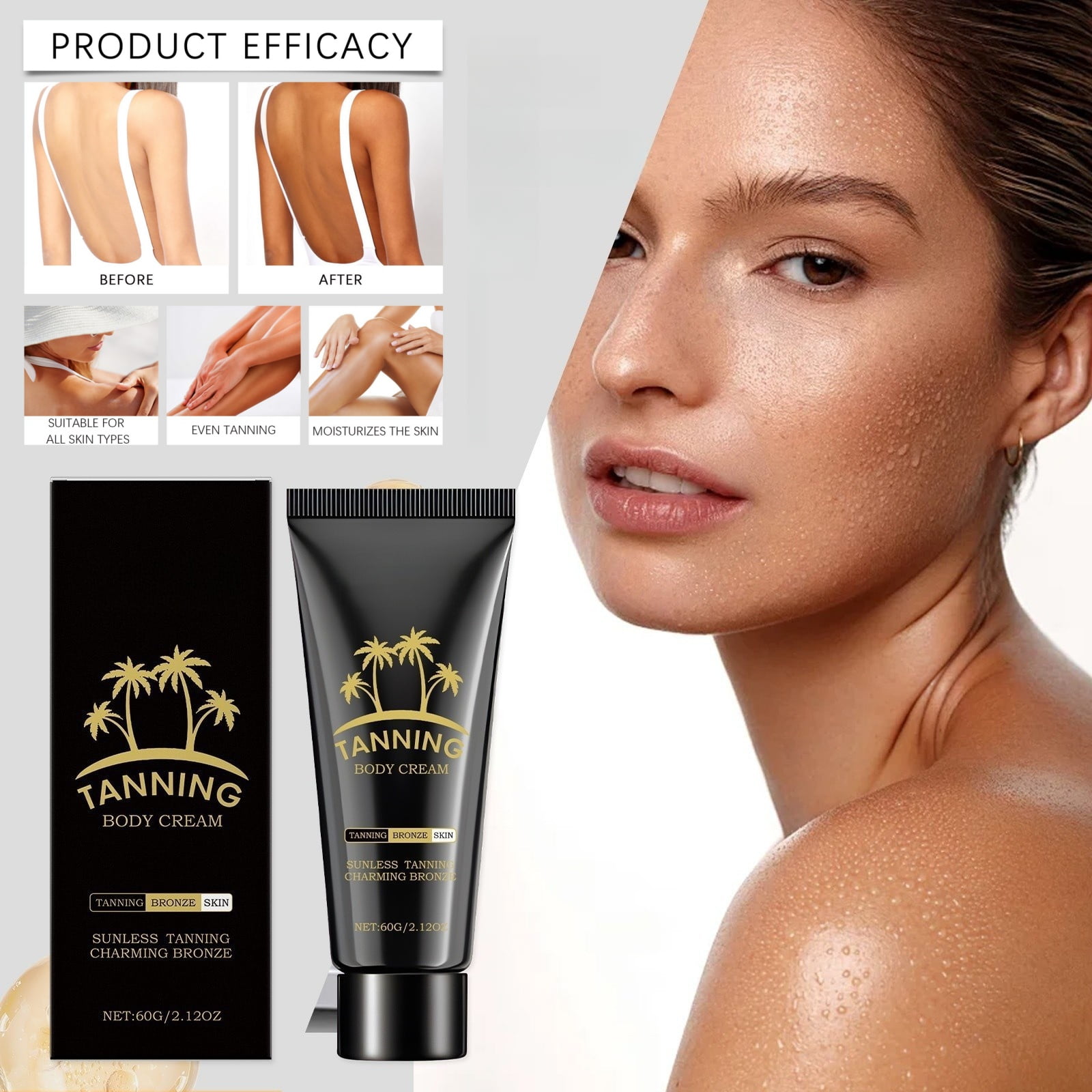 Faster Tanning Cream - Quick-Developing Body Bronzer for Indoor/Outdoor ...