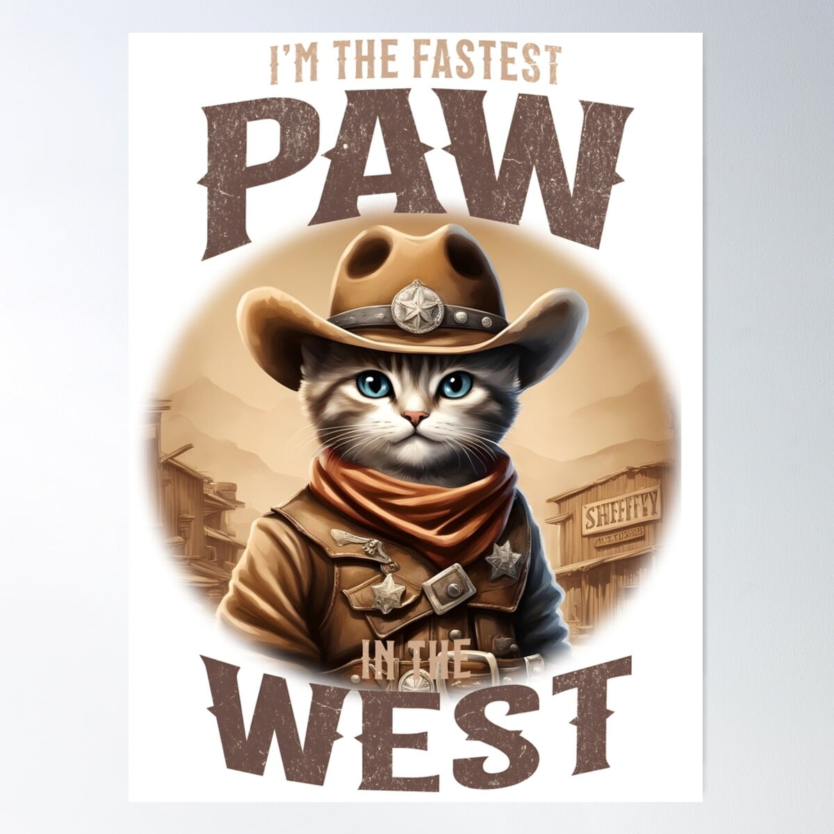 Fastest Paw In The West! Poster Wall Art, Modern Wall Decor For Living ...