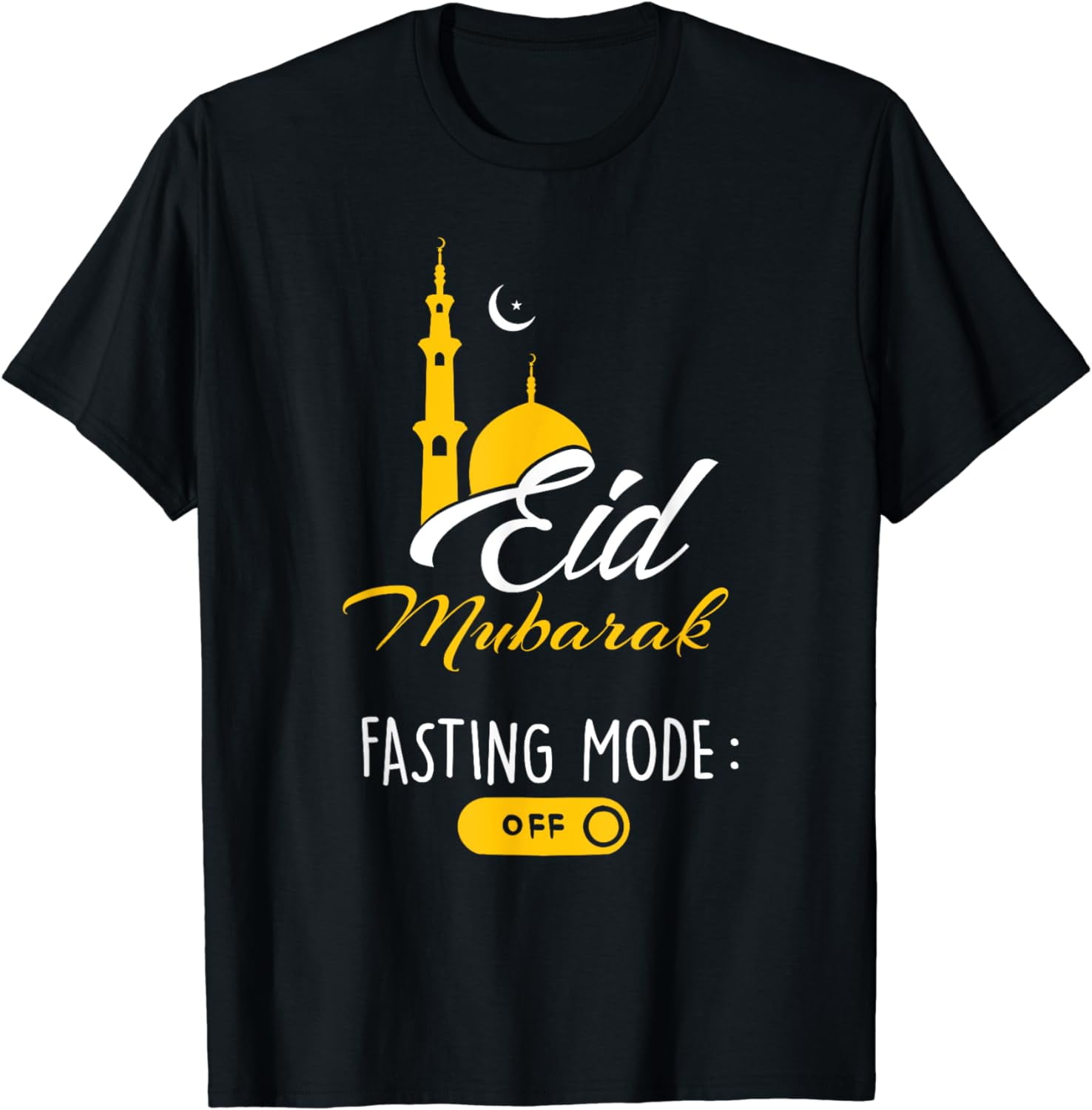 Fasting Muslims Eid Mubarak Celebration Funny Eid Alfitr T-Shirt ...