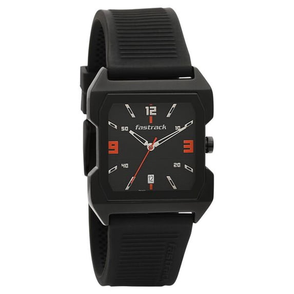 Fastrack Hitlist Quartz Analog with Date Black Dial PU Strap Watch for ...