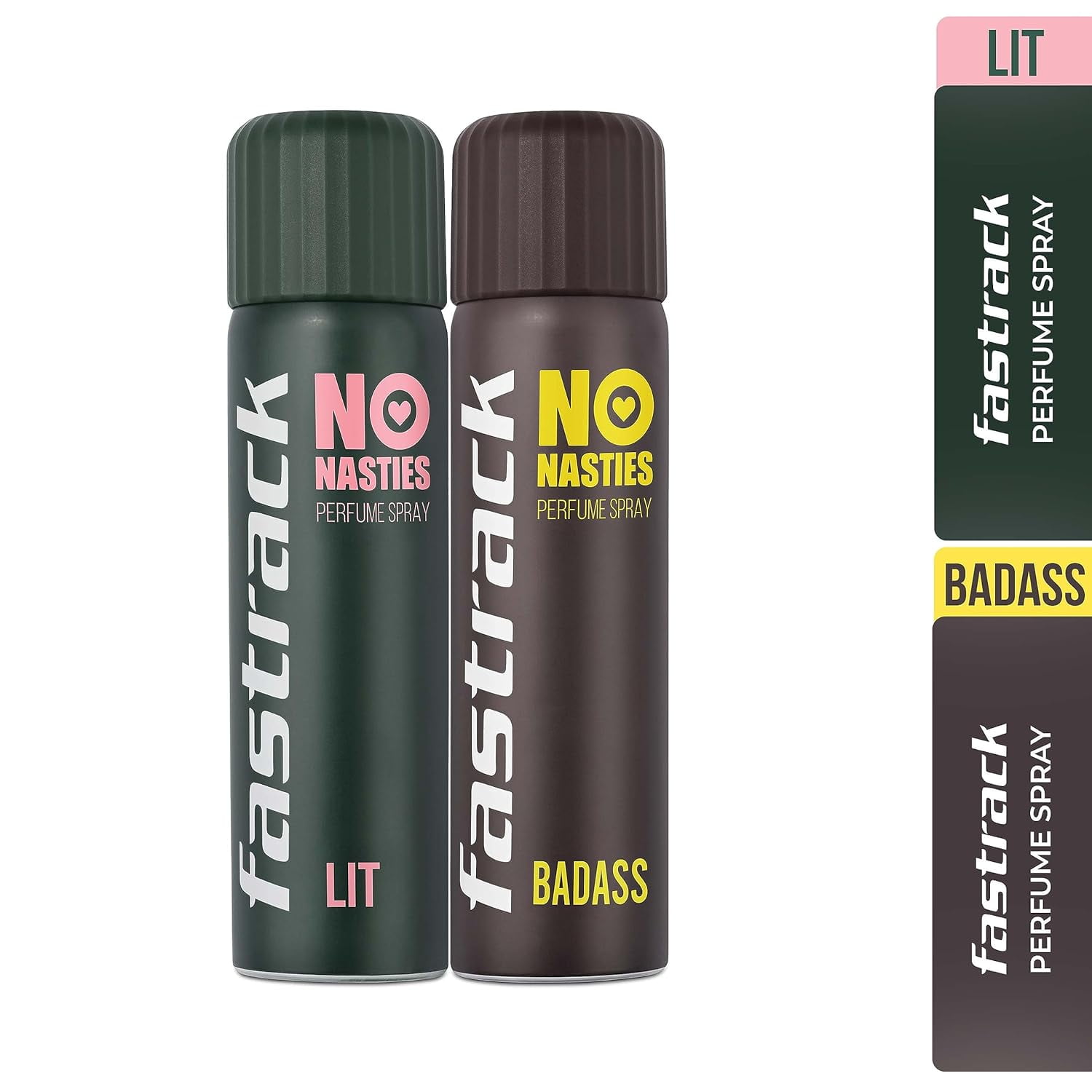 Fastrack Lit + Badass No Nasties Deodorant Perfume Spray Combo For Men ...