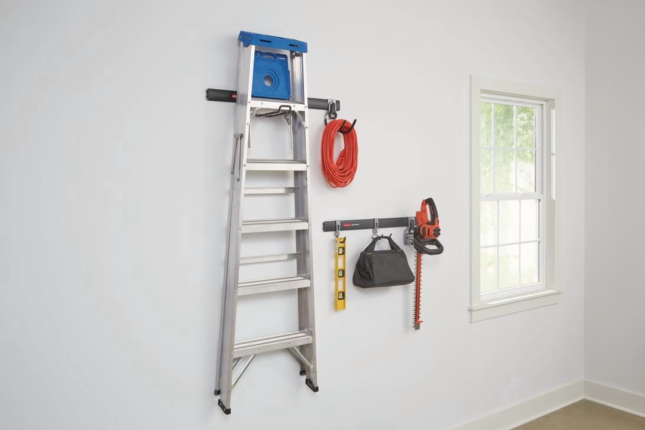 Fasttrack Garage Storage Utility Hooks 7 Piece Black All in One Rail ...