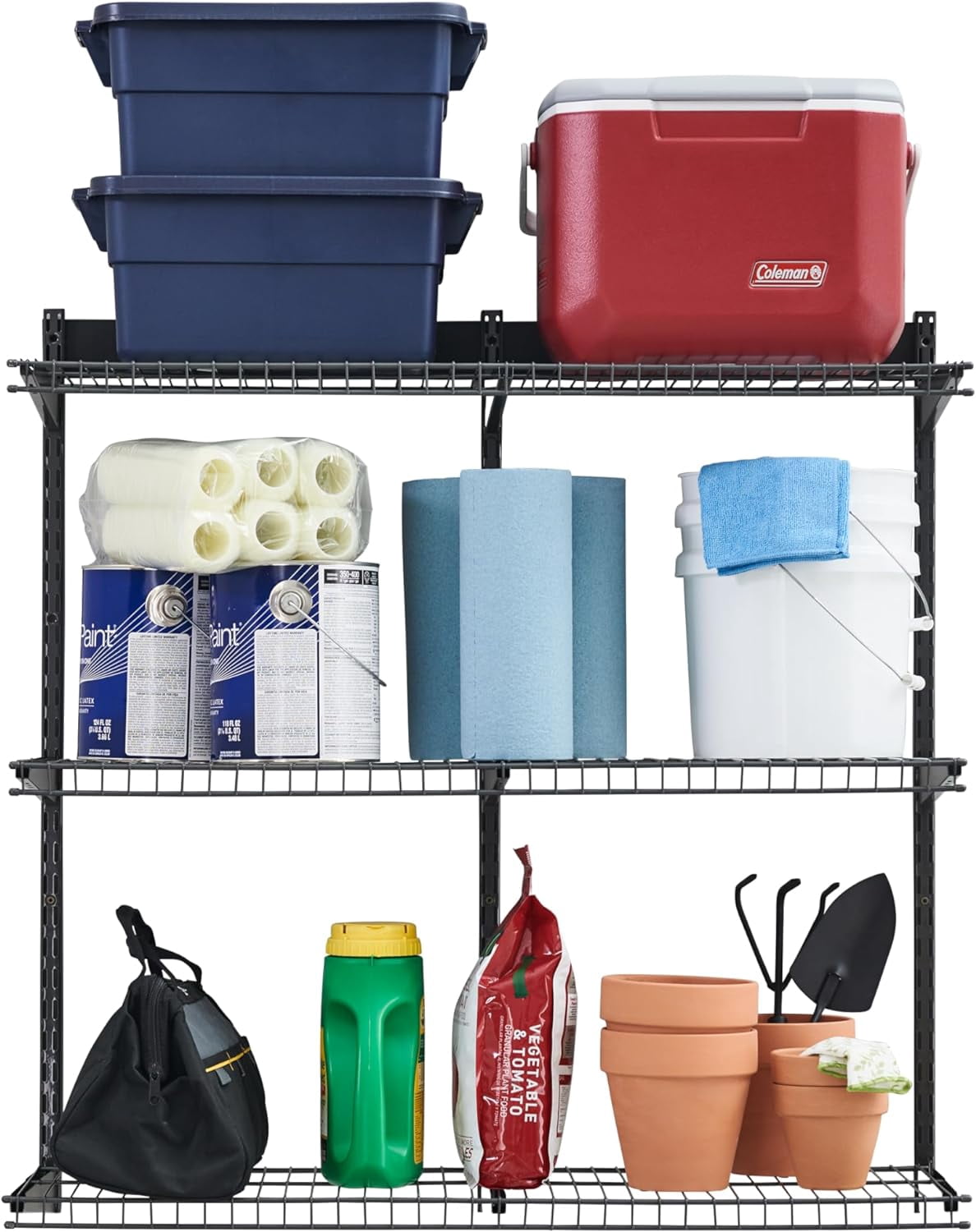 Fasttrack Rail Storage 36"x12" 3-Shelf Kit, 350 lbs. Per Shelf, for ...