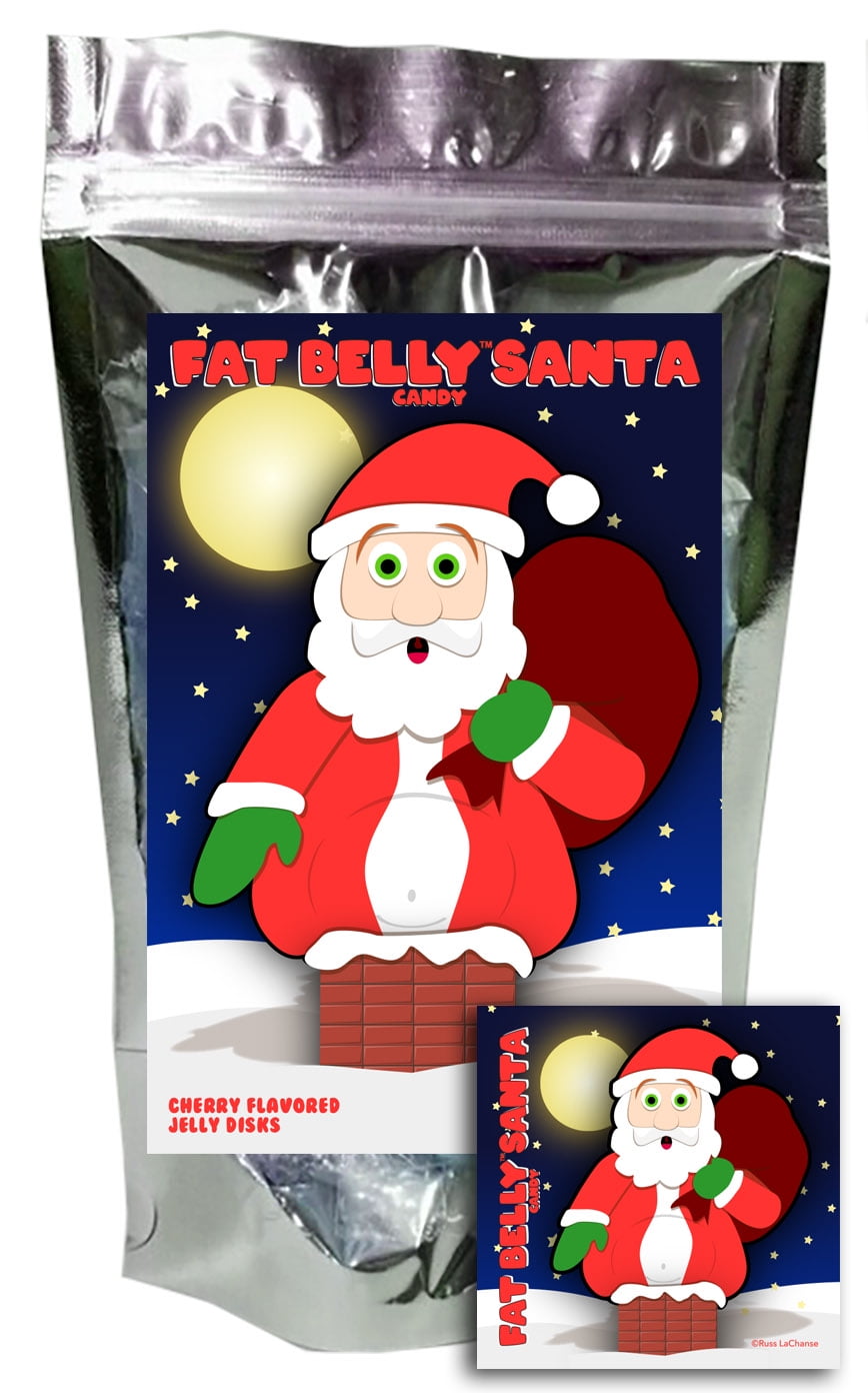 Fat Belly Santa Gummy Cherry Flavored Fruit Jelly Discs Funny Halloween ...
