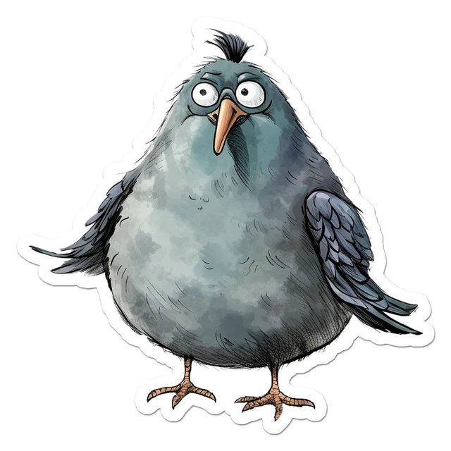 Fat Bird Sticker Phone Decal Water Bottle Stickers Car Decals, Laptop ...